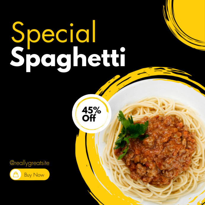 Copy of Black Delicious Spaghetti Promo Instagram Post | PosterMyWall
