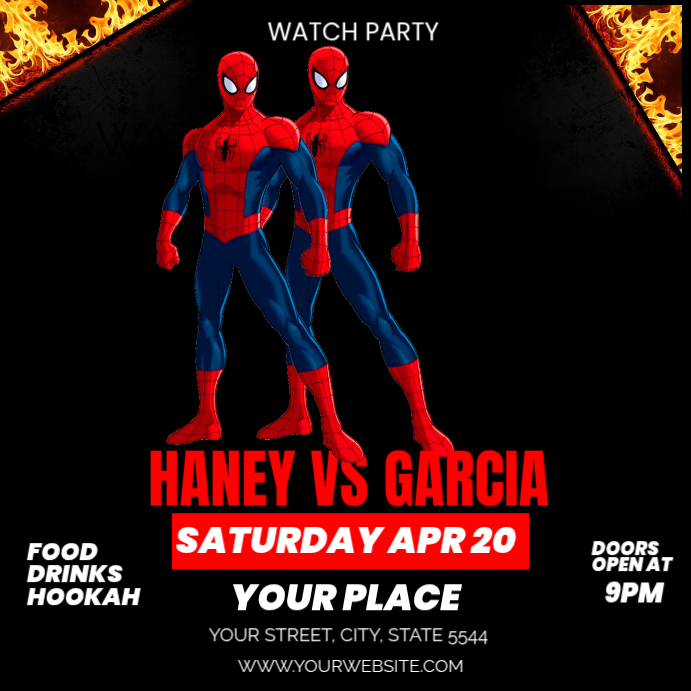 Black Devin Haney Vs Ryan Garcia Instagram Post Template | PosterMyWall