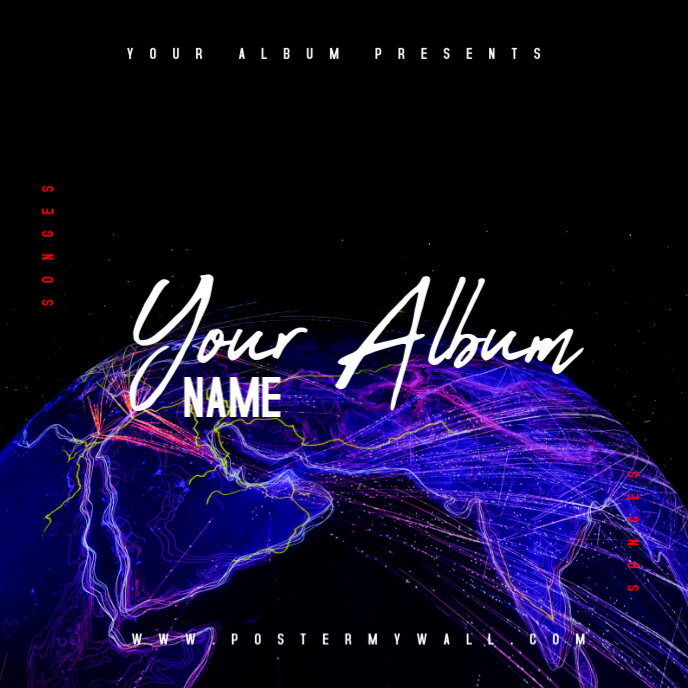 Шаблон Black Digital World Album Cover | PosterMyWall