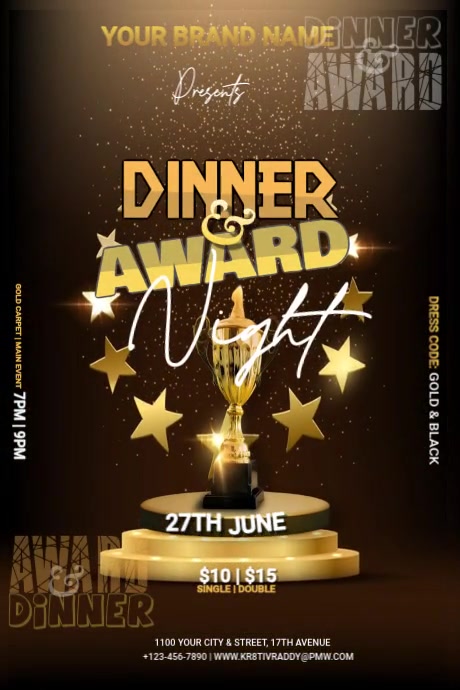 Copy of Black Dinner And Award Night Party Poster | PosterMyWall