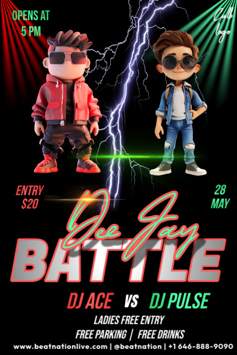 Black Dj Battle Poster Template | PosterMyWall