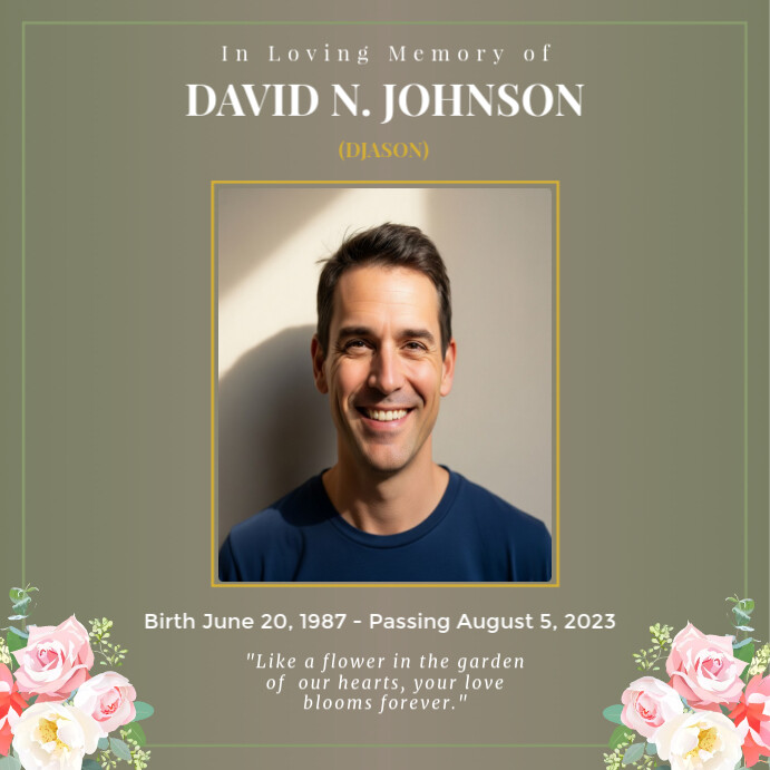 Copy of Black Editable In Loving Memory Poster Template - Customizable ...