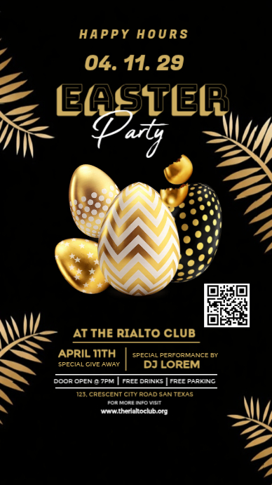 Black Egg-streme Easter Bash Instagram Story Template | PosterMyWall