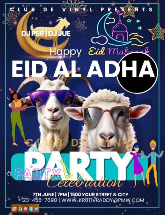 Copy of Black Eid Al Adha Party Flyer (us Letter) | PosterMyWall