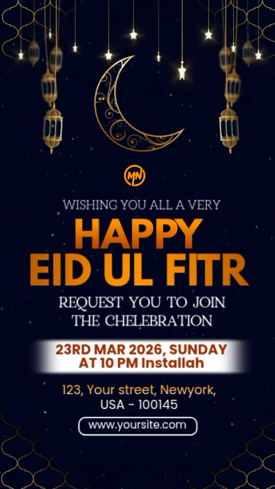 Black Eid Ul Fitr Wishing Template Instagram Story | PosterMyWall