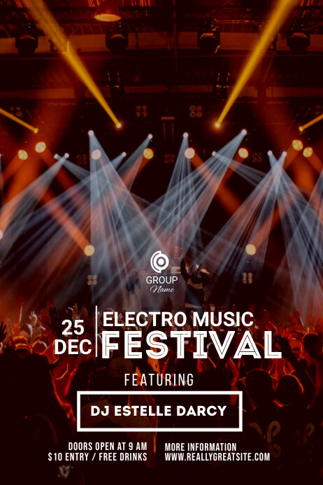 Black Electro Music Festival Poster Templat | PosterMyWall