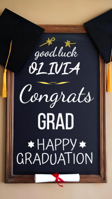 Black Elegant Graduation Poster Template | Customizable Congrats Design ...