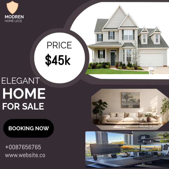 Plantilla de Black Elegent Home For Sale Instagram Post | PosterMyWall
