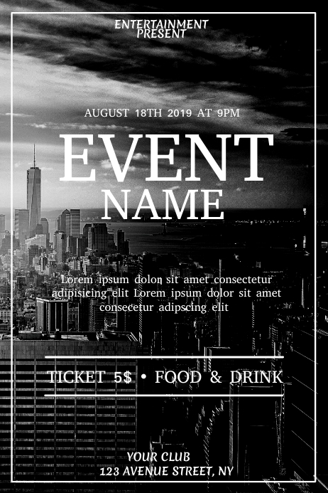 Black event flyer template | PosterMyWall