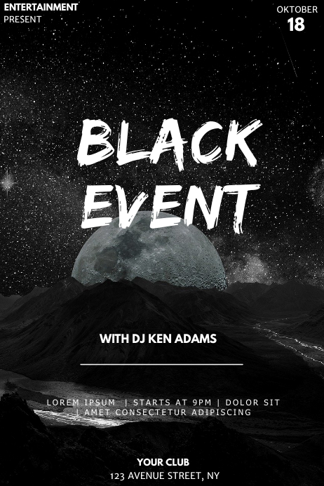 Black event party flyer template | PosterMyWall