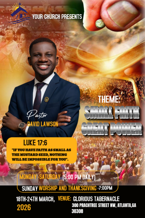 Plantilla de Black Faith and Worship Event Poster | PosterMyWall