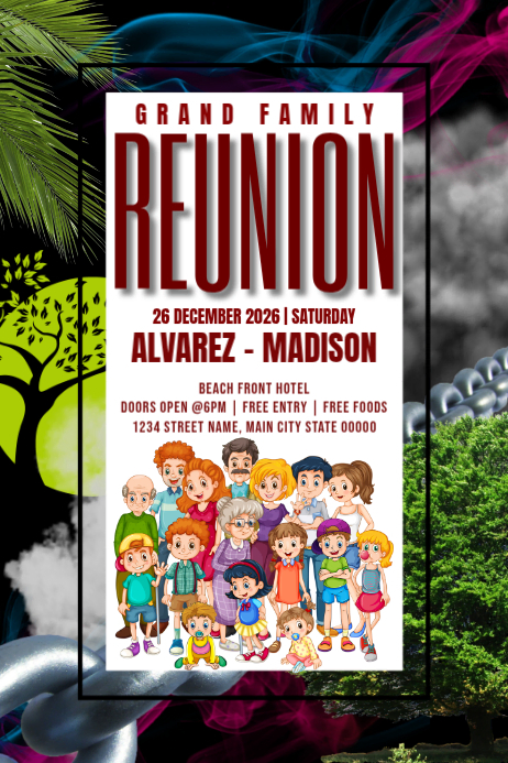 Black Family Reunion Poster Template | PosterMyWall