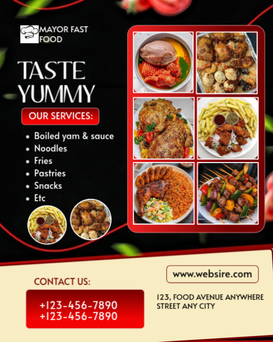 Black Fast Food Promotion Instagram Portrait Template | PosterMyWall