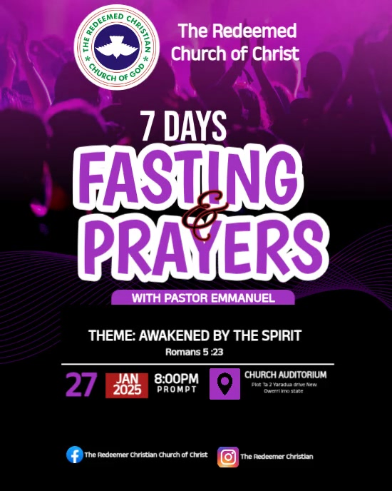 Black Fasting and Prayer Event Instagram Portrait Video Template ...