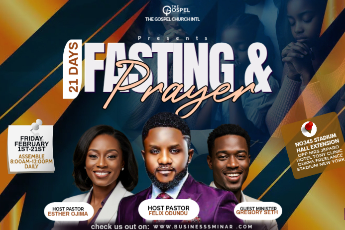 Black Fasting and Prayer Event Poster Template | PosterMyWall