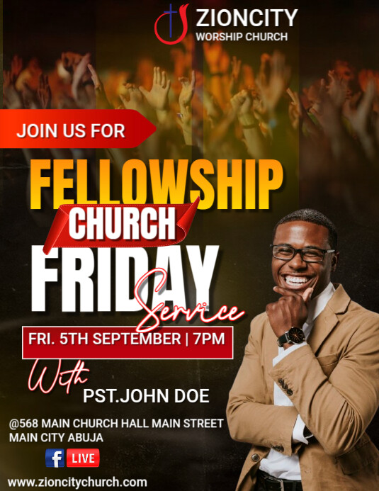 Copy of Black Fellowship Friday Service Flyer (us Letter) | PosterMyWall