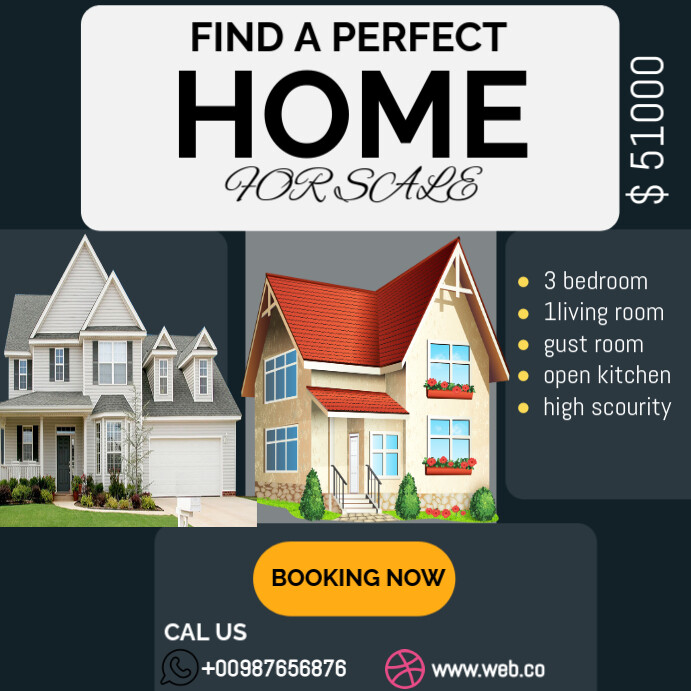 Copy of Black Find A Perfect Home Instagram Post | PosterMyWall