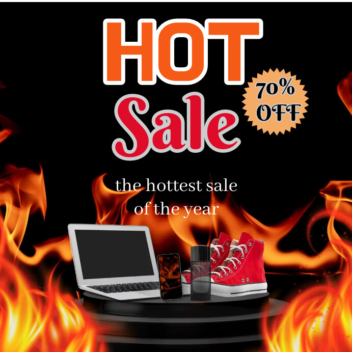 Black Fire Hot Sale Template | PosterMyWall