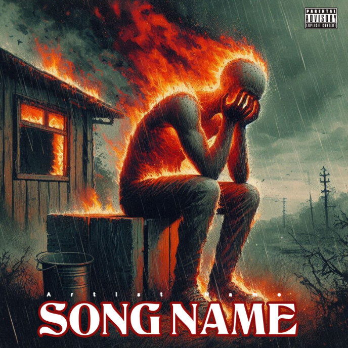 Black Fire Man Mixtape Album Cover Template | PosterMyWall