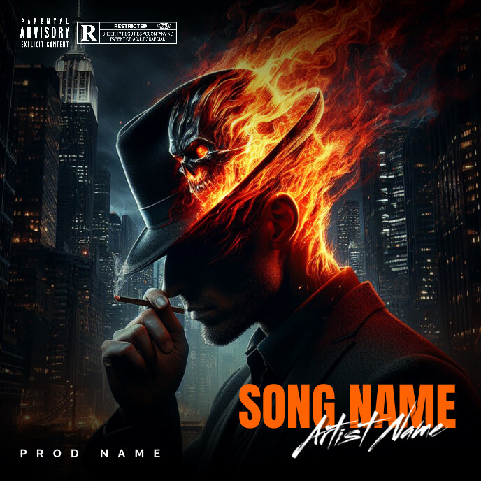 Black Fire Men Cd Album Cover Template | PosterMyWall