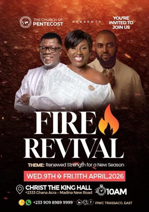 Black Fire Revival Event A4 Video Template | PosterMyWall