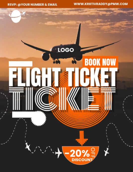 Black Flight Ticket Flyer (us Letter) Template | PosterMyWall