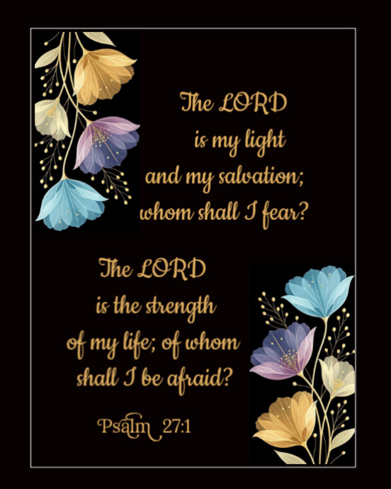 Plantilla de Black Floral Bible Verse Instagram Portrait | PosterMyWall