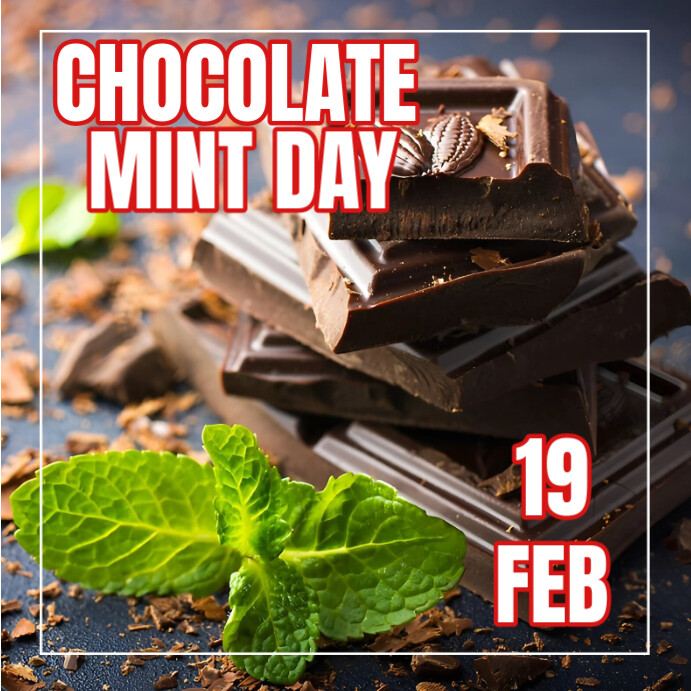 Copy of Black Floral Chocolate Mint Day Instagram Post | PosterMyWall