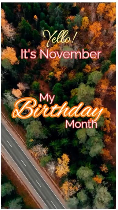 Plantilla de Black Floral Colourful Hello November Instagram Reel ...