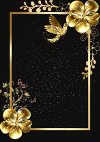 Golden Frame Border Template | PosterMyWall