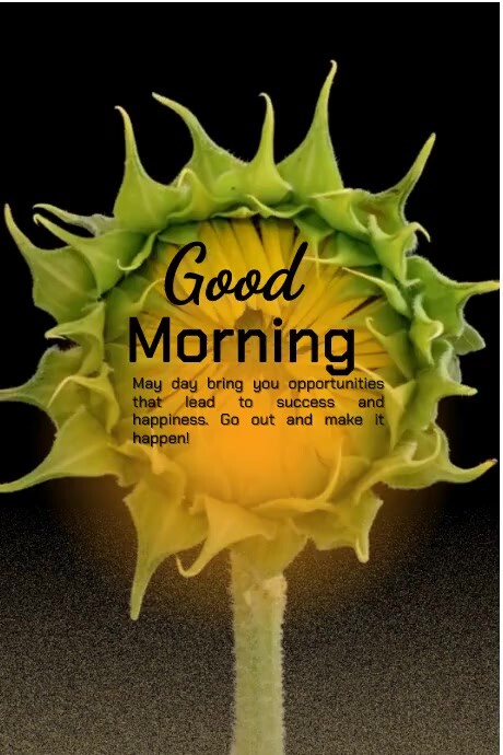 Black Floral Good Morning Banner 4' × 6' Template | PosterMyWall