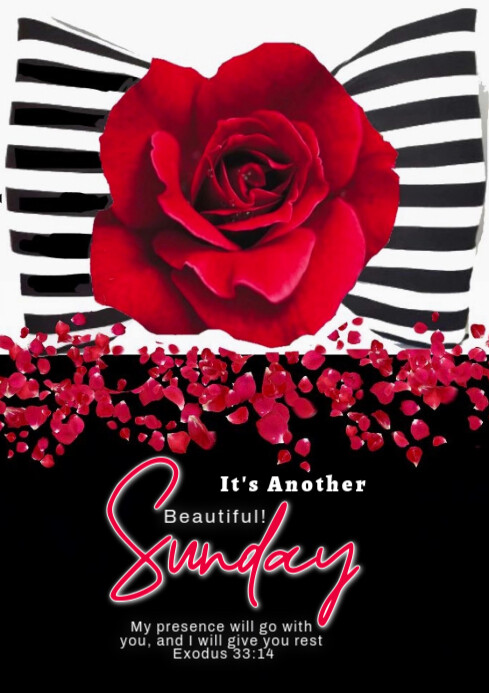 Black Floral Happy Sunday A4 Template | PosterMyWall