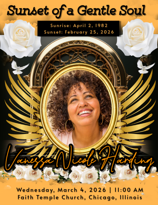 Black Floral Heaven Gate Wings Funeral Flyer Memorial Flyer Templat ...