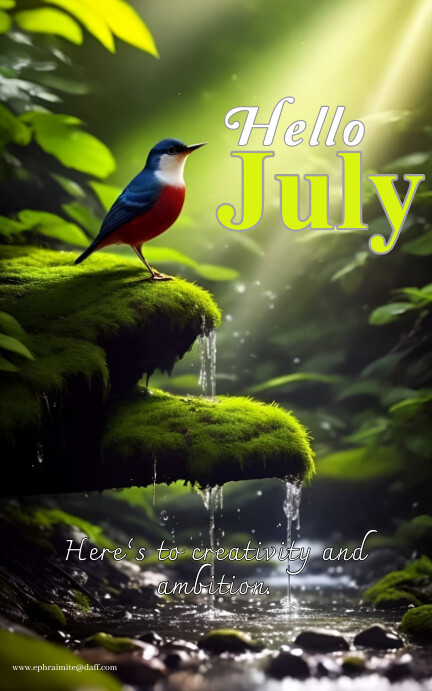 Black Floral Hello July Kindle/book Covers Template | PosterMyWall