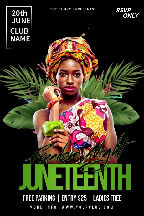 Black Floral Juneteenth Party Video Poster Ithempulethi | PosterMyWall