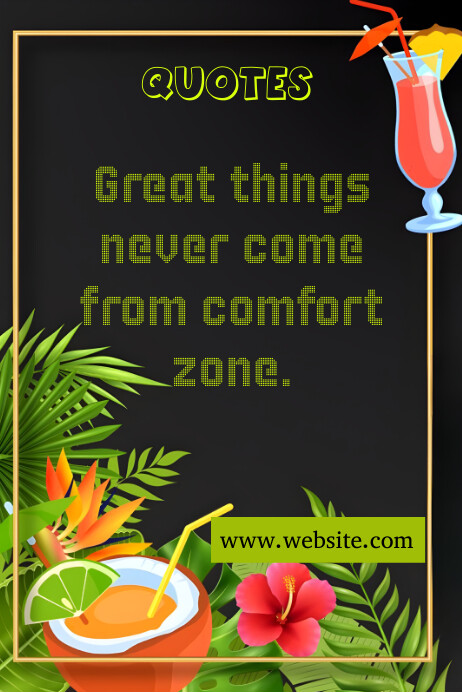 Black Floral Motivational Quotes Poster Template | PosterMyWall