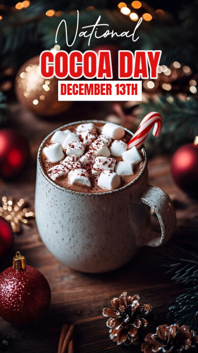 Copy of Black Floral National Cocoa Day Instagram Story | PosterMyWall