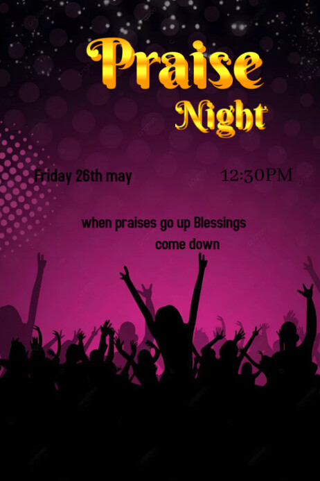 Modèle Black Floral Praise Night Poster | PosterMyWall