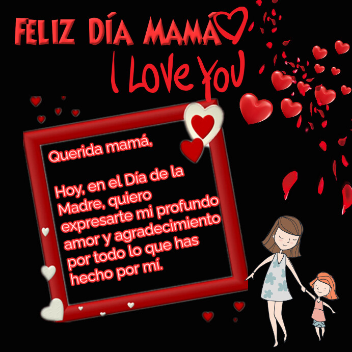 Black Floral Publicación De Instagram Feliz Dia Mama Publicación De ...