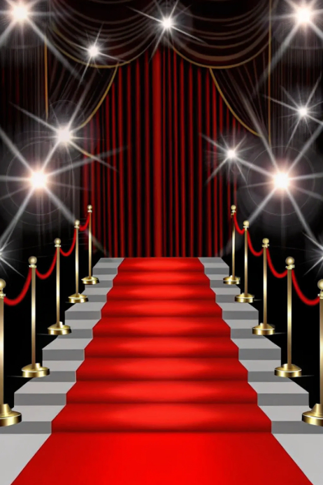 Black Floral Red Carpet Spotlight Entrance Poster Template | PosterMyWall