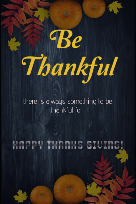 Black Floral Thanks Giving Poster Template | PosterMyWall