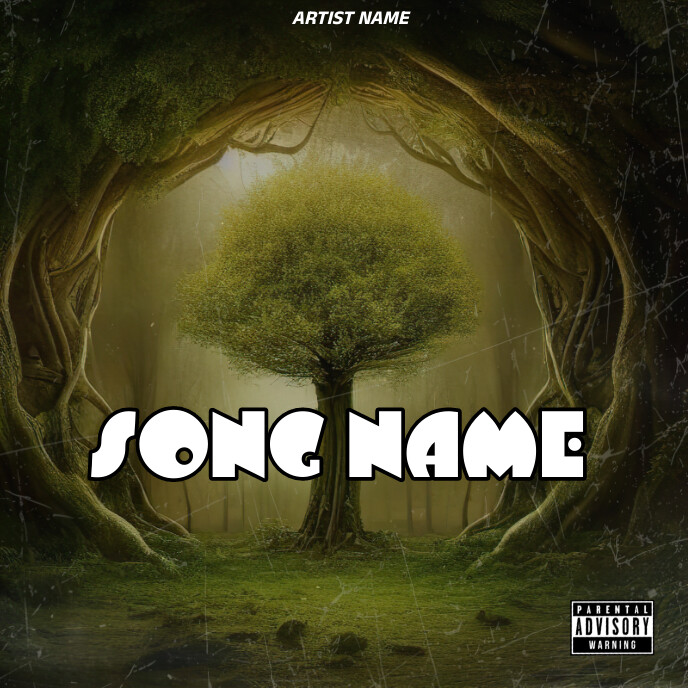 Modèle Black Floral Tree Album Cover | PosterMyWall