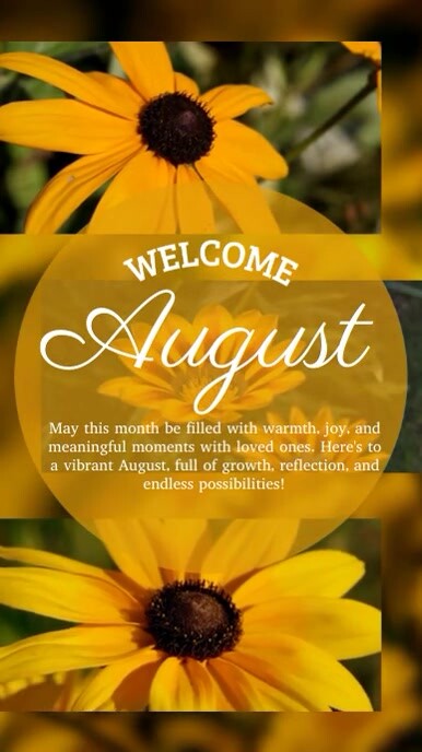 Black Floral Welcome August Tiktok Video Template | PosterMyWall