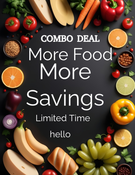 Copy of Black Food Combo Deal Flyer | PosterMyWall