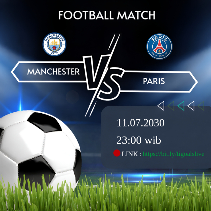Black Football Match Square Template | PosterMyWall