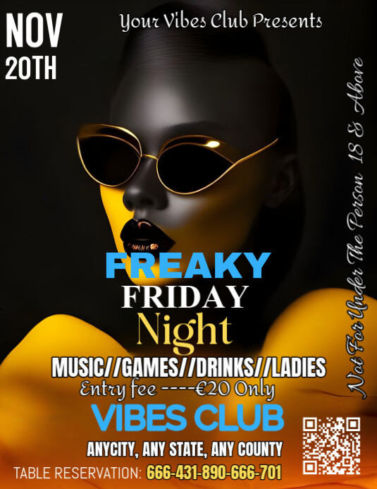 Black Freaky Friday Night Party Flyer (us Letter) Template | PosterMyWall