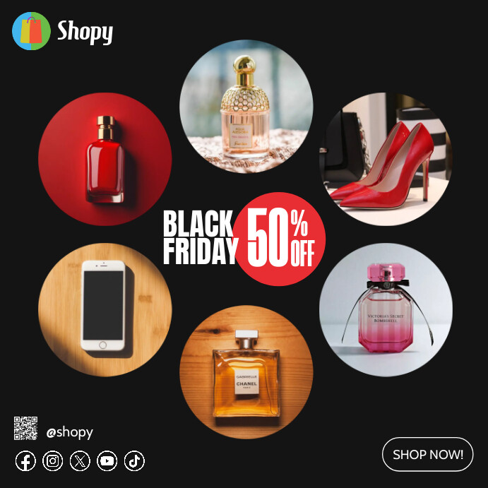 Black Friday 50% off static instagram ad Template | PosterMyWall