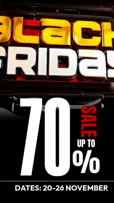 Black Friday 70% Off Template | PosterMyWall