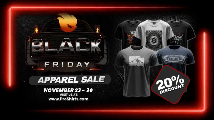 Black Friday Apparel Sale Thumbnail Template | PosterMyWall