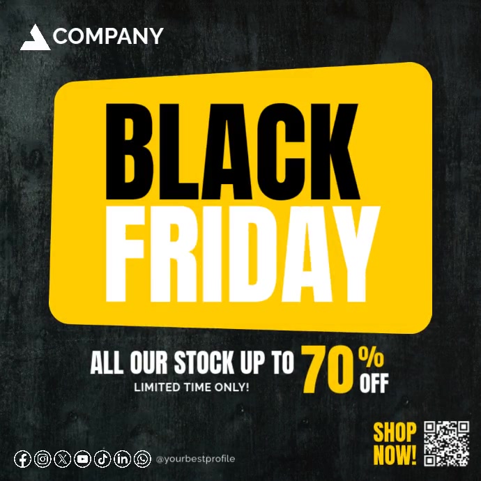 Black Friday Blinking Animation Instagram Post Ad Template | PosterMyWall